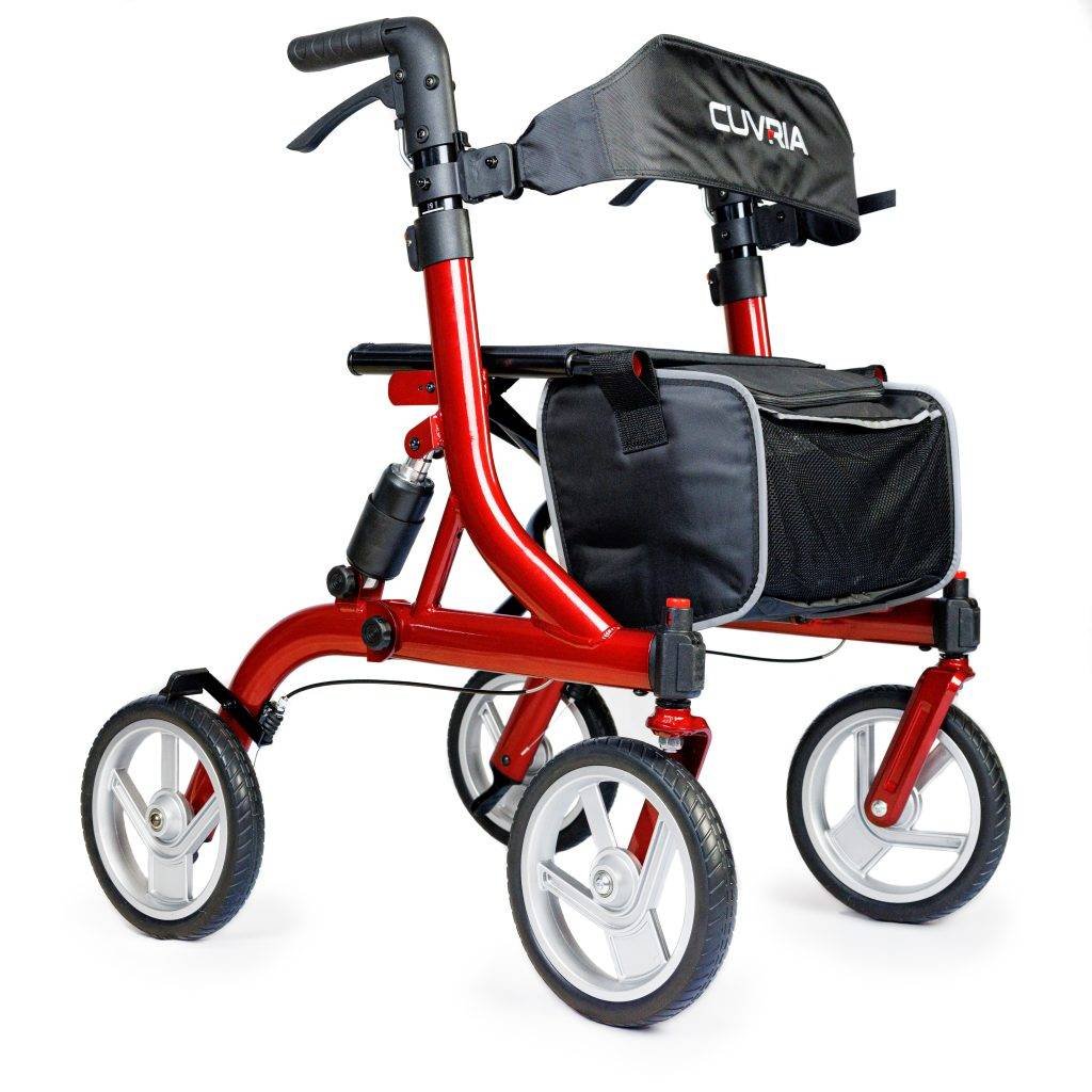 Cuvria Australia Rollator – SHOCK ABSORBERS RED - Cuvria